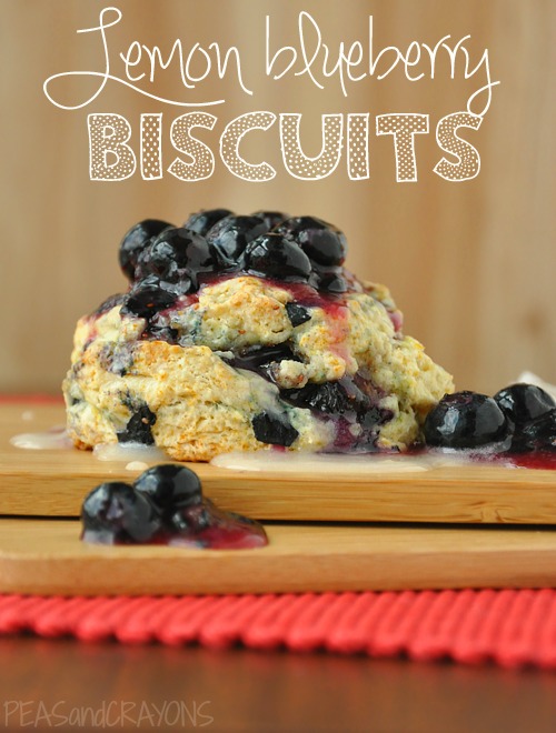 Fluffy Lemon Blueberry Biscuits with Lemon Honey Glaze