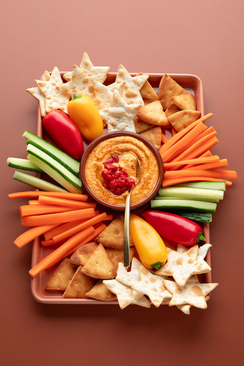 Mediterranean Bruschetta Hummus Platter - Peas and Crayons