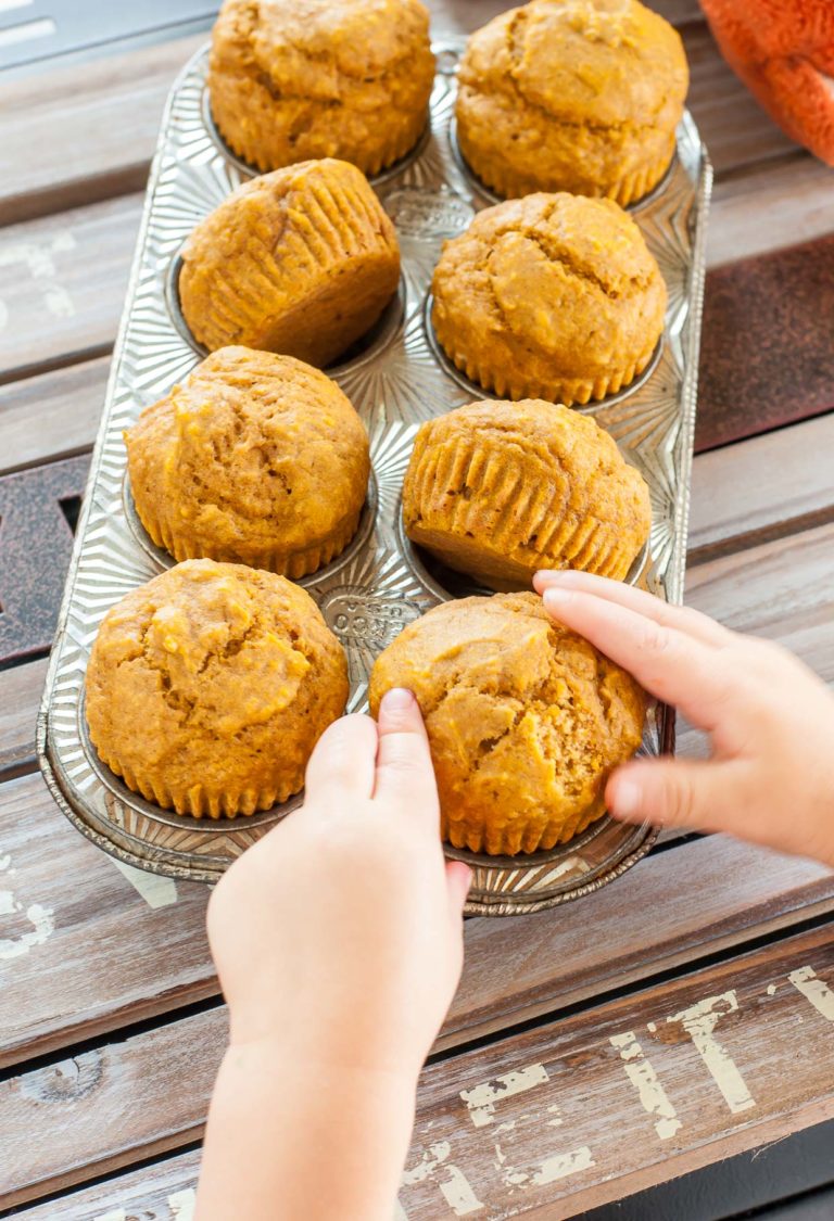 Pumpkin Muffins - Kid-Friendly + Mom-Approved - Peas and Crayons