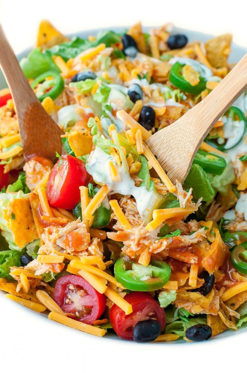 Buffalo Chicken Taco Salad Peas And Crayons