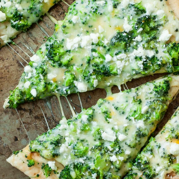 Four-Cheese Broccoli Pizza Recipe- Peas and Crayons