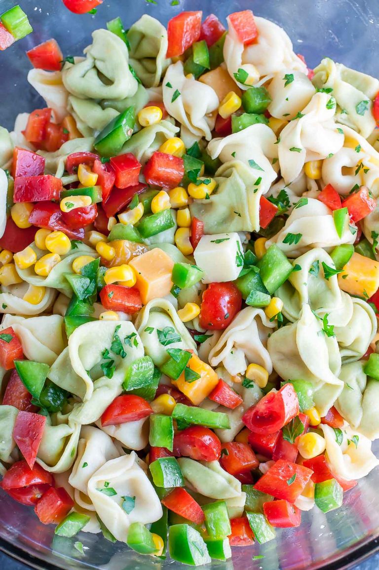 Garden Veggie Tortellini Pasta Salad - Peas and Crayons