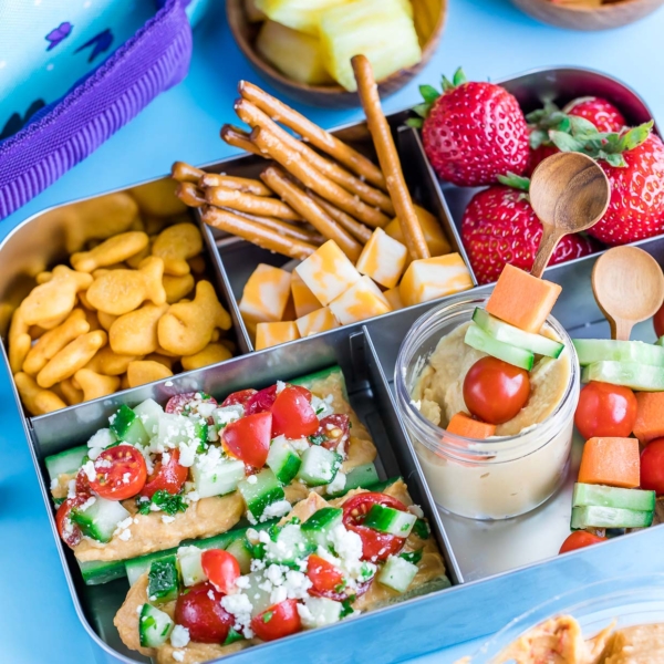 Hummus Cucumber Boats + Bento Box Lunch Ideas