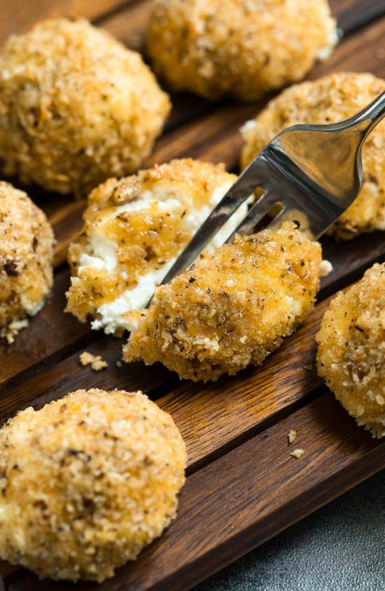 Crispy Baked Goat Cheese Balls - Peas and Crayons