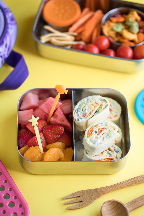 Vegetable Cream Cheese Tortilla Roll Ups - Peas and Crayons