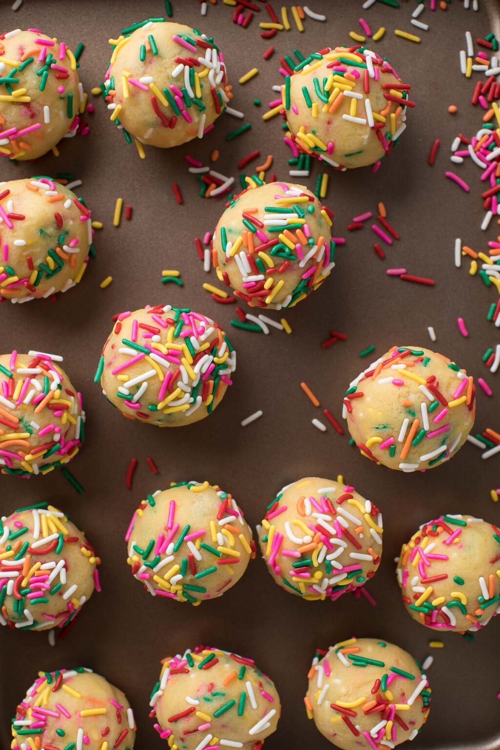 Vanilla Pudding Cookies with Rainbow Sprinkles - Peas and Crayons