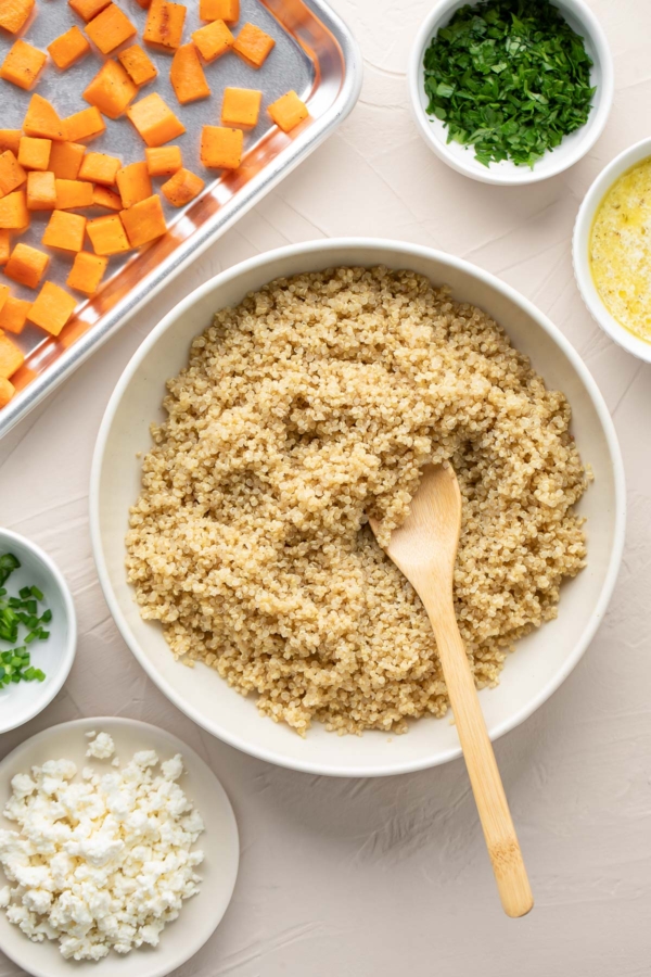 Sweet Potato Quinoa with Lemon Feta Vinaigrette