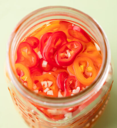 Pickled Sweet Mini Peppers - Peas and Crayons