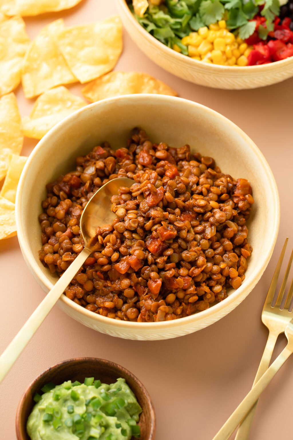 Chipotle Lentil Burrito Bowls - Peas and Crayons