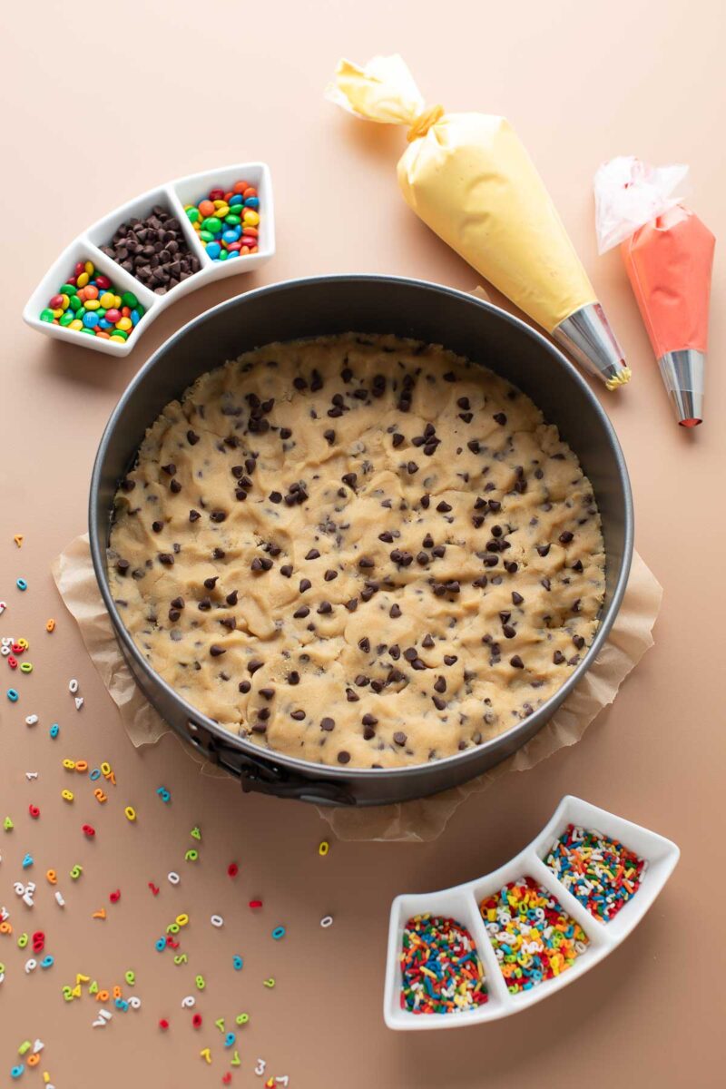 M&M Cookie Cake - Peas and Crayons