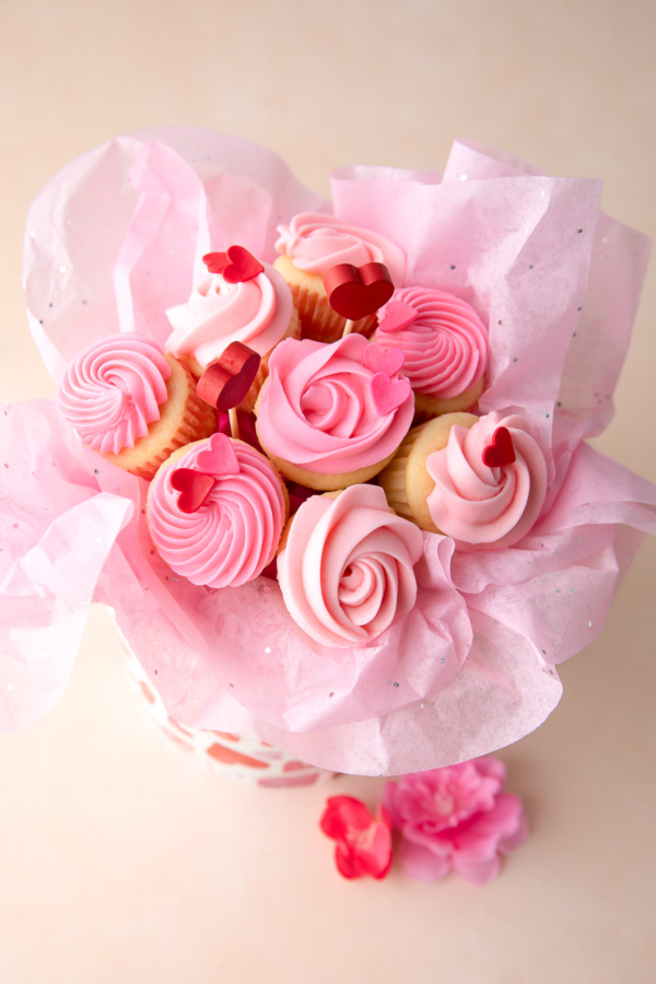 Mini Cake Mix Cupcakes with Homemade Vanilla Frosting