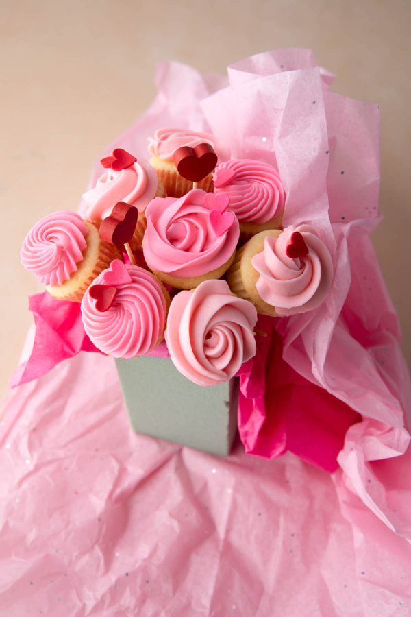 Mini Cake Mix Cupcakes with Homemade Vanilla Frosting