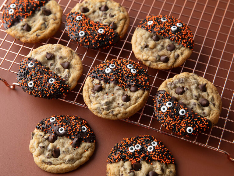 Halloween Cookies with Sprinkles and Chocolate Spiders
