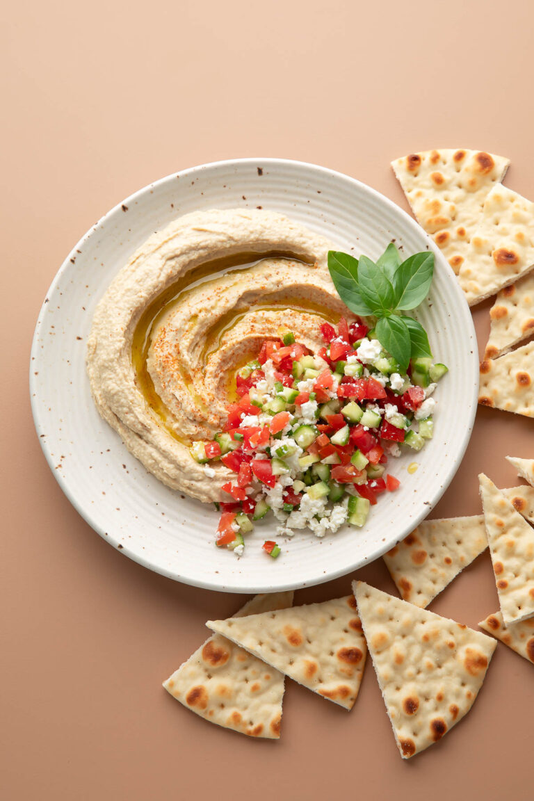Loaded Hummus Dip with Tomatoes and Feta