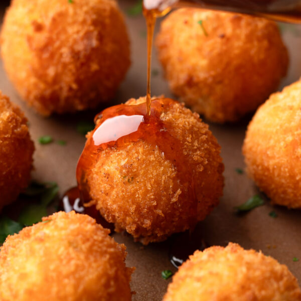 Fried Sweet Potato Balls - Peas and Crayons