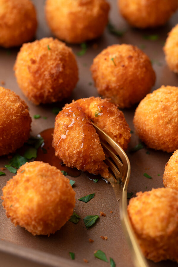 Fried Sweet Potato Balls - Peas and Crayons