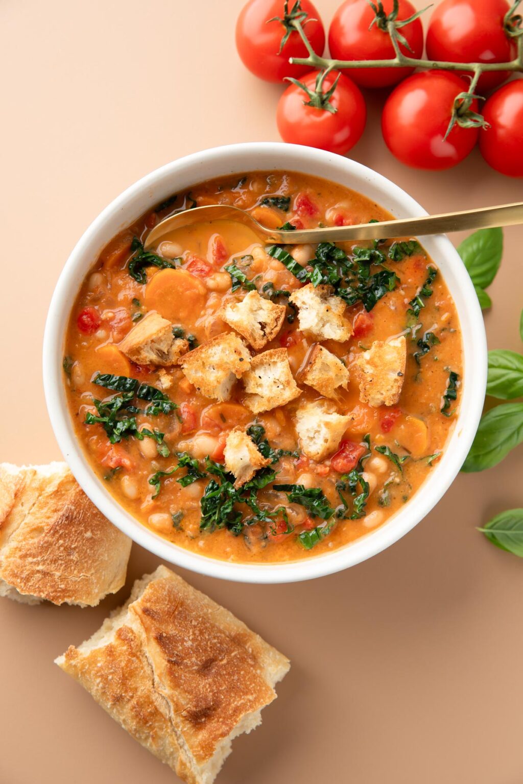 Tuscan Bean Soup With Parmesan and Kale - Peas and Crayons